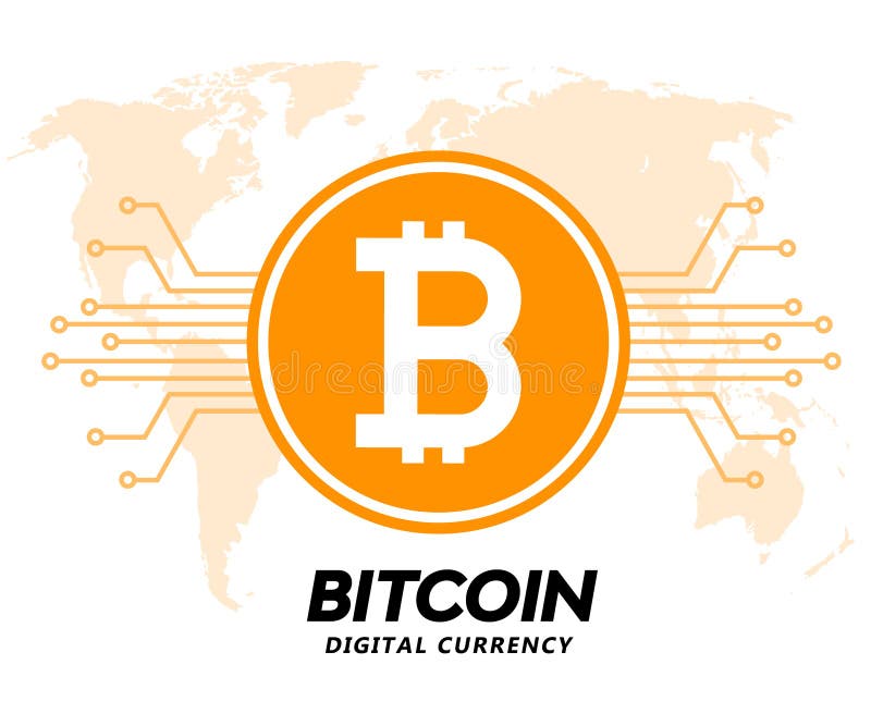 Golden Bitcoin Digital Currency Vector Illustration Stock Vector ...