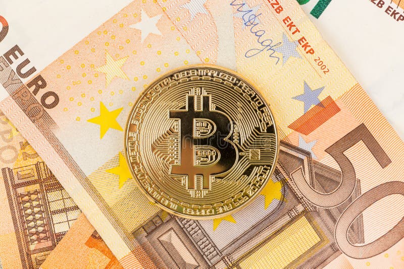 Bitcoin and euro stock photo. Image of gold, digital - 167636266