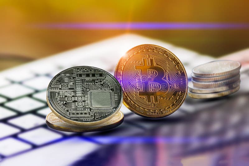 Golden Bitcoin on Note Book Stock Image - Image of bitcoin, finance ...