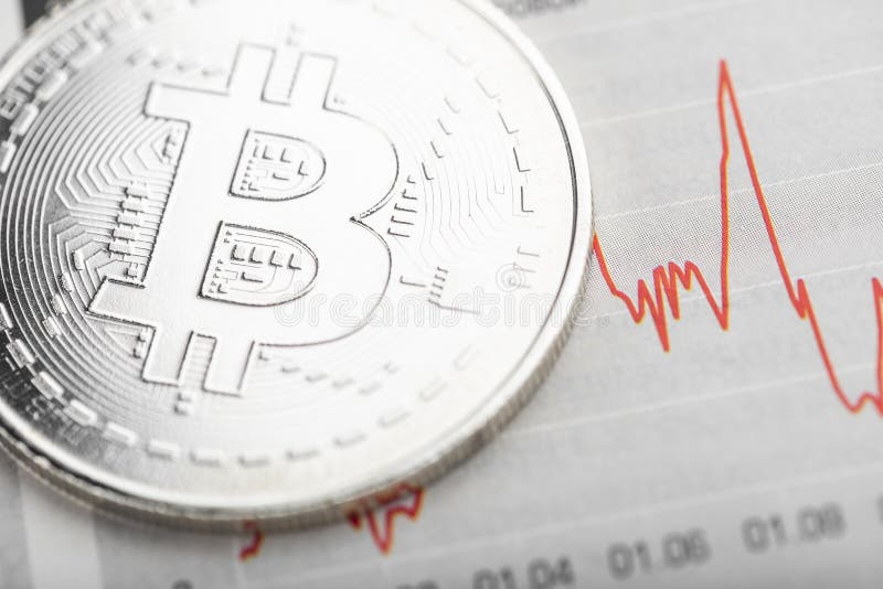 Bitcoin with Red Chart Graph Stock Photo - Image of golden, growth ...