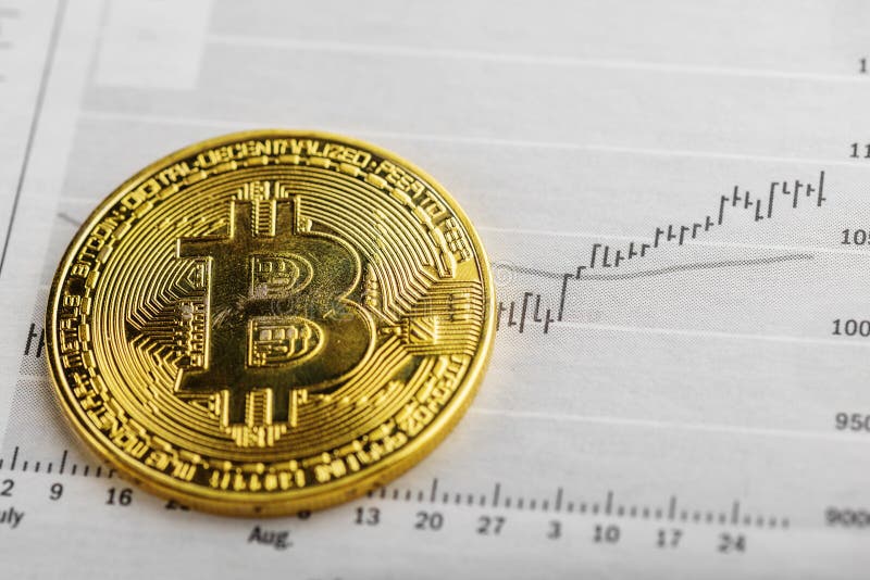Bitcoin with Red Chart Graph Stock Photo - Image of financial, crypto ...