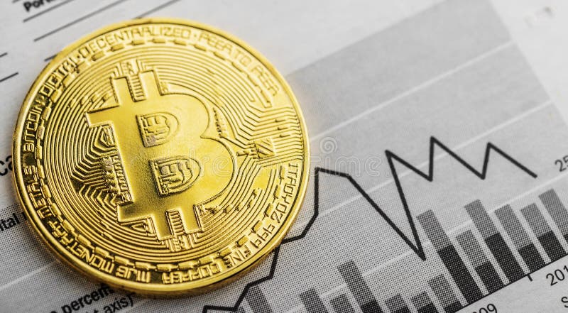 Bitcoin with Red Chart Graph Stock Image - Image of economy, symbol ...
