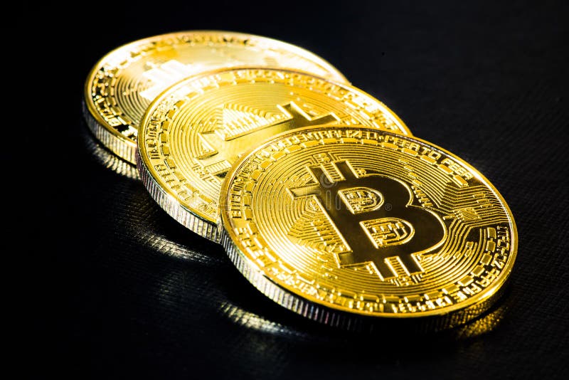 Bitcoins. Physical Bit Coins Digital Currency Cryptocurrency. Golden ...