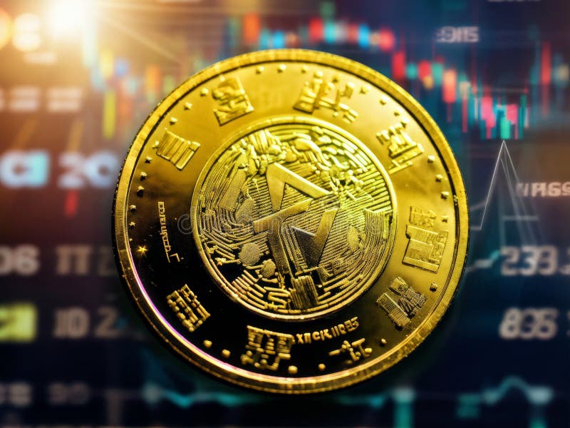 Golden Bitcoins on Chart. Cryptocurrency and Digital Money Concept ...