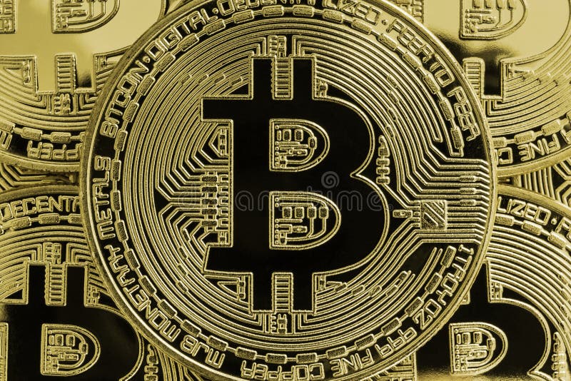 Golden Bitcoins stock photo. Image of crypto, coin, golden - 98575448