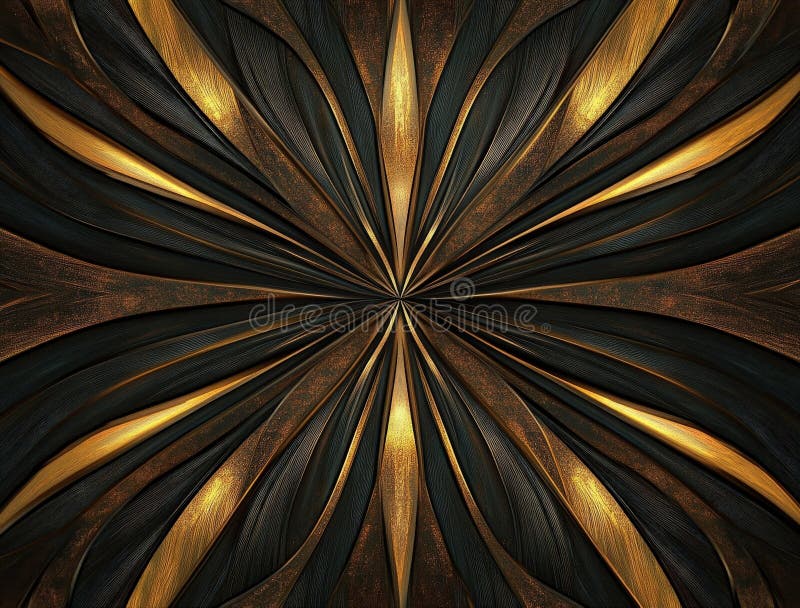 Golden and Black Abstract Radiance Stock Illustration - Illustration of ...