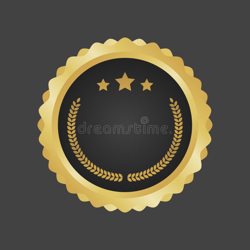 Golden and Black Luxury Metallic Badge Template Stock Illustration ...