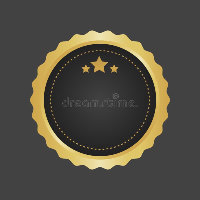 Golden and Black Luxury Metallic Badge Template Stock Illustration ...