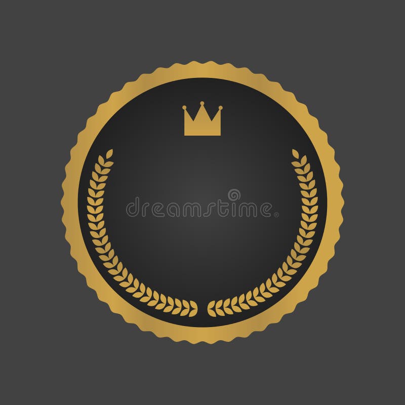 Golden and Black Luxury Metallic Badge Template Stock Illustration ...