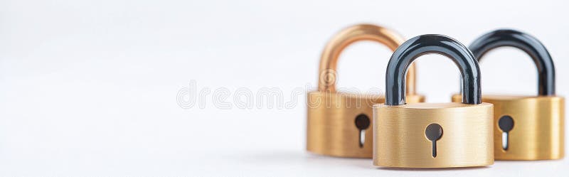 Golden and Black Padlocks in Different Colors on White Background ...