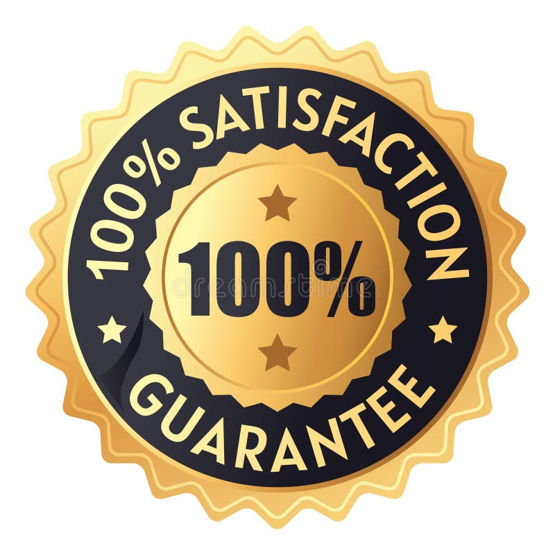 Golden and Black 100 Satisfaction Guarantee Vector Badge Stock ...