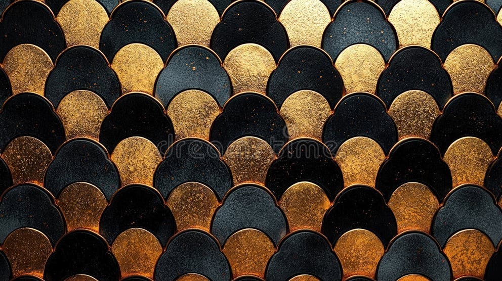 Golden and Black Scalloped Pattern Texture for Elegant Background ...