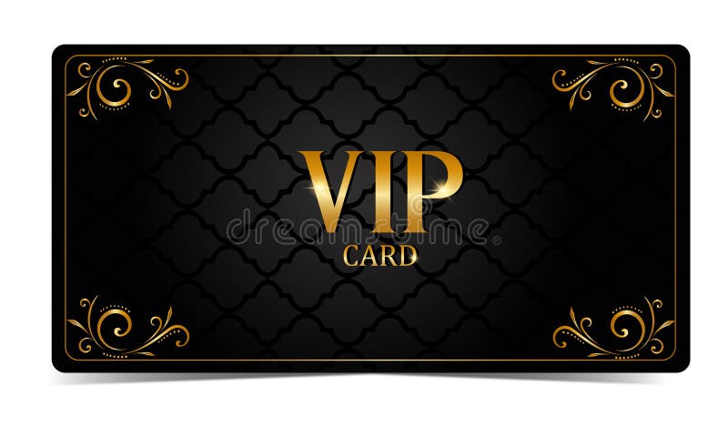 Golden Black VIP Card with a Monogram. Vector Illustration Stock Vector ...