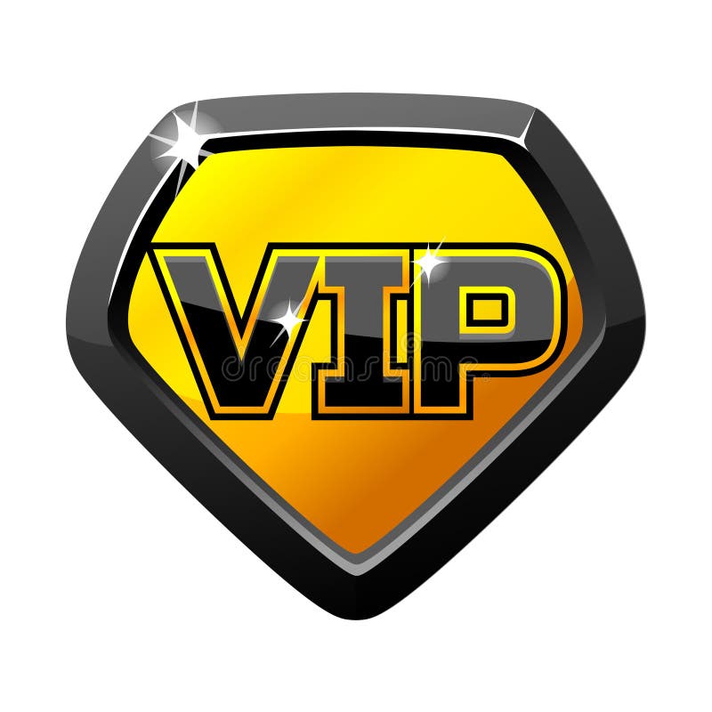 Golden-black VIP Icon. VIP Badge for 2D Game Stock Vector ...