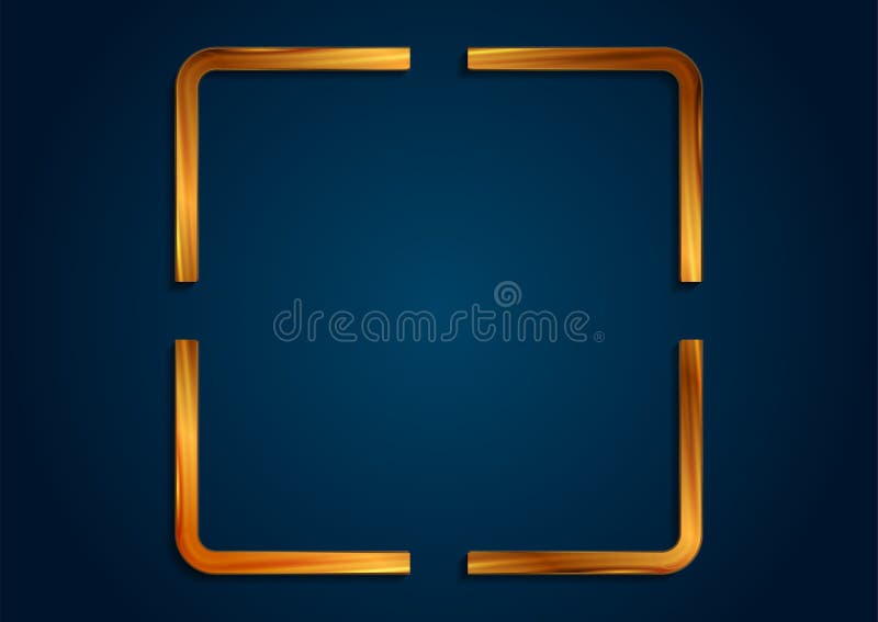 Golden Blank Square Frame Abstract Geometric Design Stock Vector ...