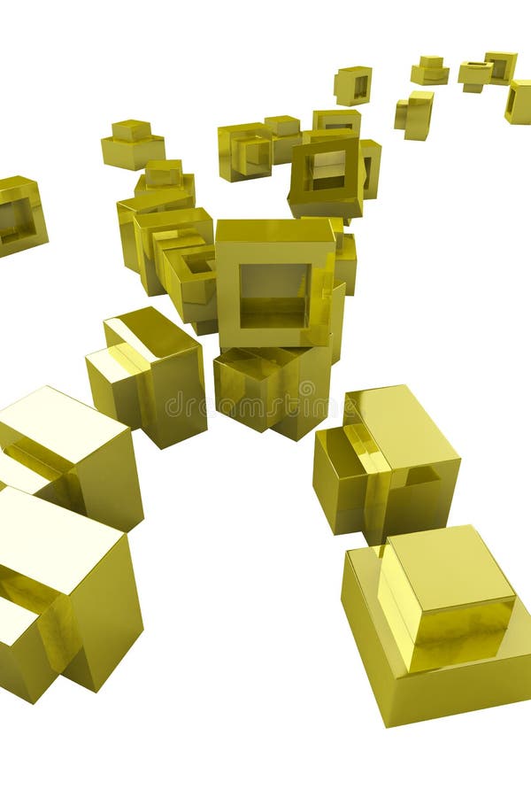 Golden Blocks stock illustration. Illustration of disconnected - 7087602