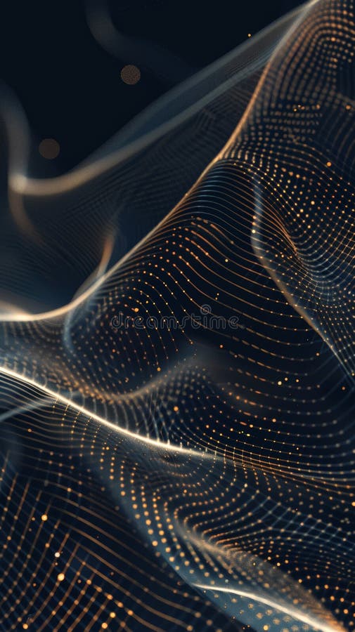 Golden and Blue Digital Waves in a Mesmerizing Pattern. Luxury and ...