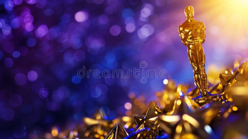 Golden Blue Purple Award Background. Generative Ai Stock Illustration ...