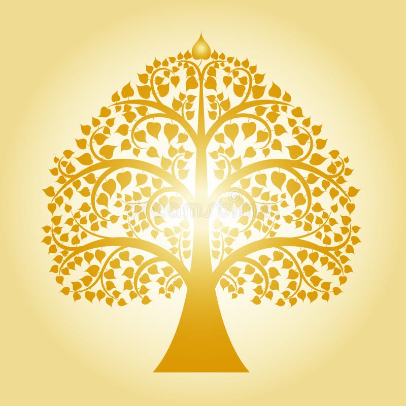 Golden Bodhi Tree Logo PNG Image Download Stock Vector - Illustration ...