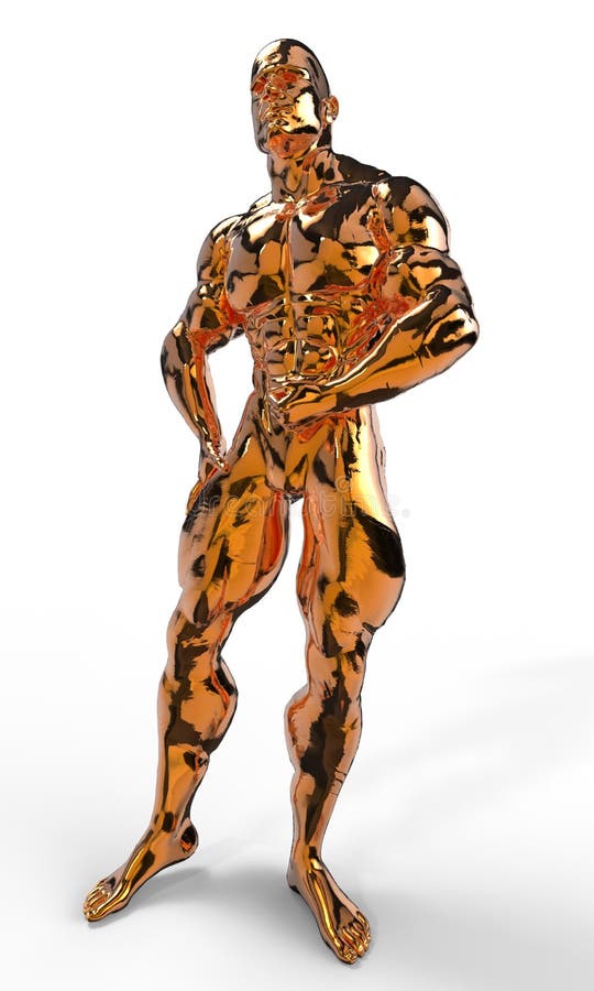 Golden Bodybuilder stock illustration. Illustration of fitness - 49439545