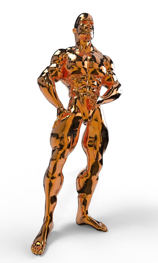 Golden Bodybuilder stock illustration. Illustration of sculpture - 49439570