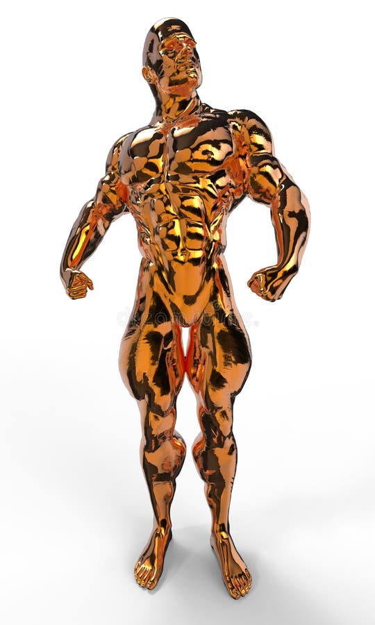 Golden Bodybuilder stock illustration. Illustration of sculpture - 49439951