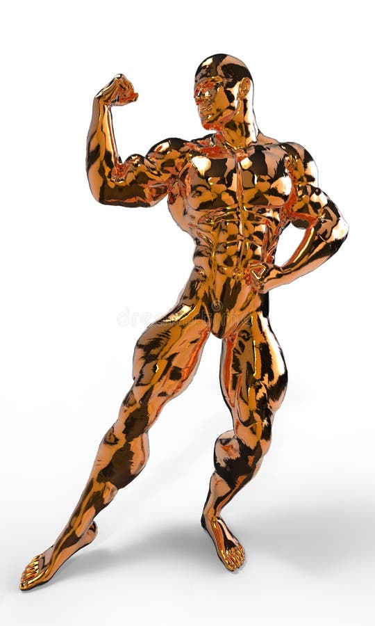 Golden Bodybuilder stock illustration. Illustration of sport - 49439582