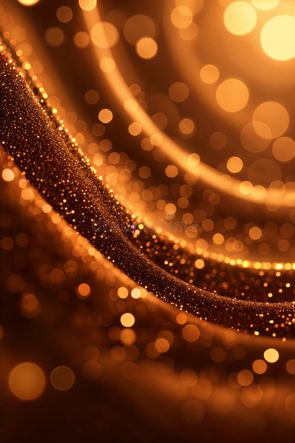 Golden Bokeh Background with Blurred Lights Stock Illustration ...