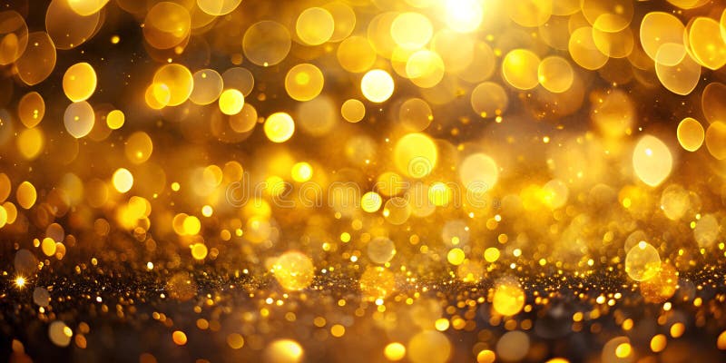 Golden Bokeh Lights Background for Elegant Design Stock Illustration ...