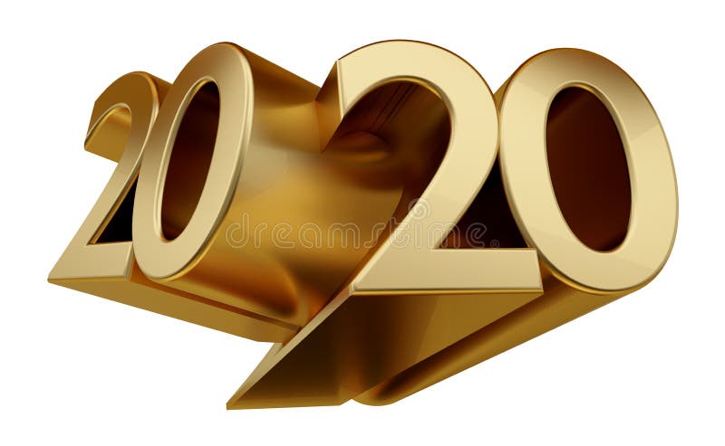2020 Golden Bold Letters 3d-illustration Stock Illustration ...