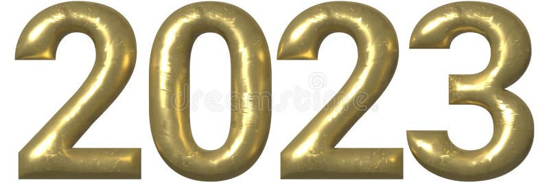 2023 Golden Bold Letters Isolated 3d Illustration Stock Illustrations ...