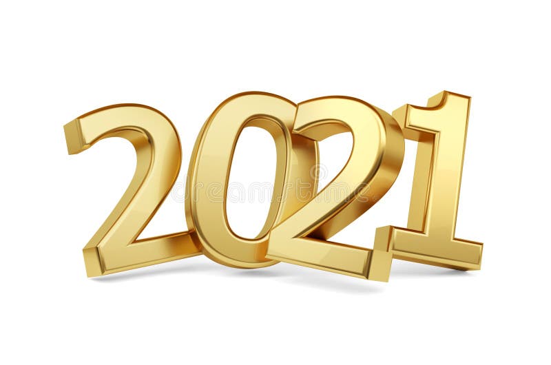 2021 Golden Bold Letters 3d-illustration Stock Illustration ...