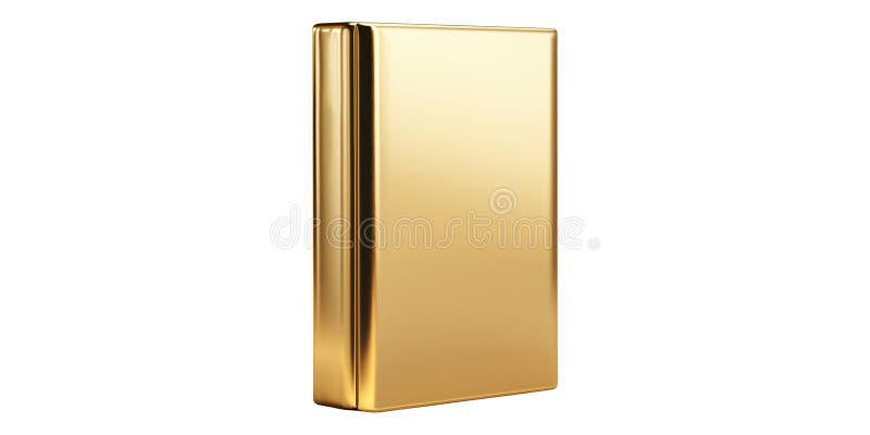 Golden Book Icon with Glossy Surface Isolated on Transparent Background ...