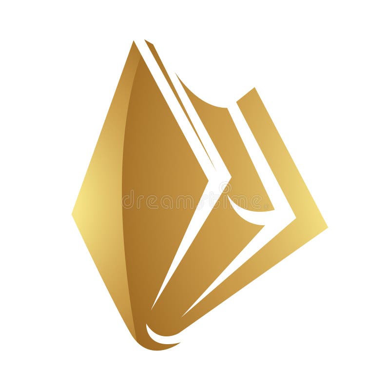 Golden Book Icon on White Background Stock Vector - Illustration of ...