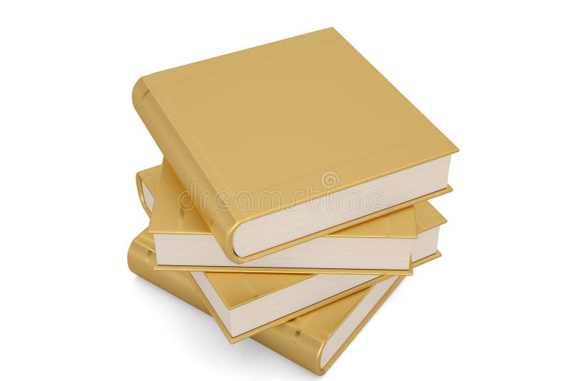 Golden Books Isolated on White Background 3D Illustration Stock ...