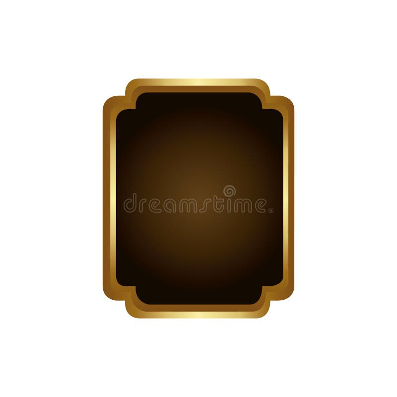 Golden Border with Decorative Heraldic Curved Rectangle Frame Design ...