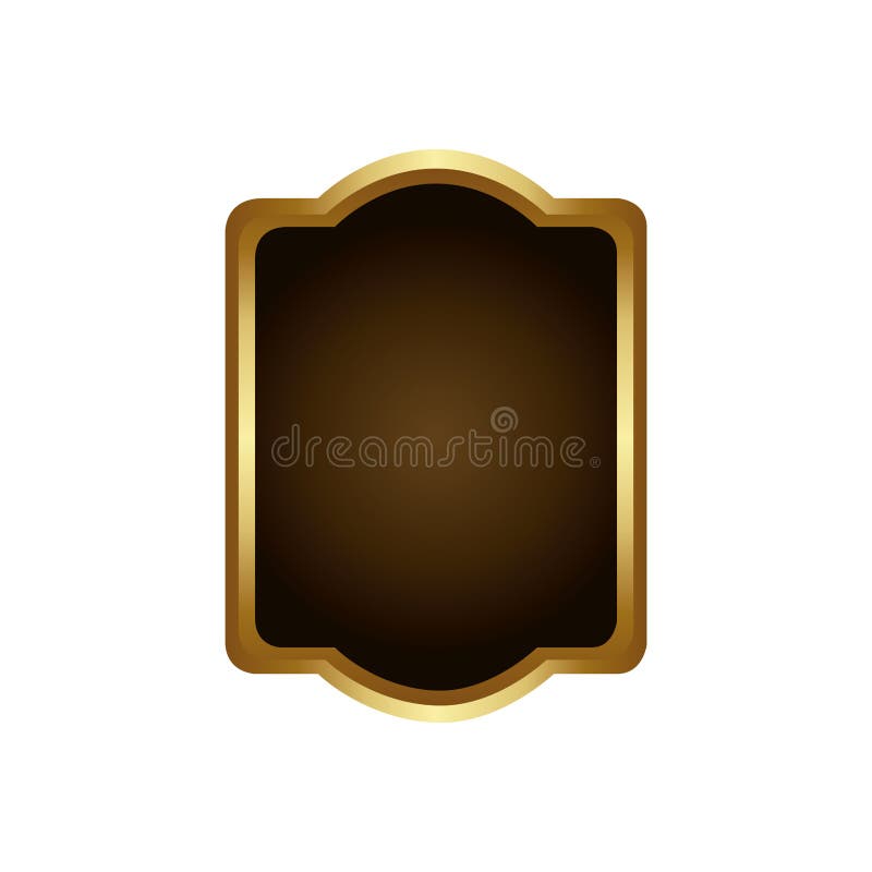Golden Border with Decorative Heraldic Rounded Rectangle Frame Design ...