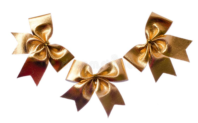 Golden bow stock image. Image of birthday, metallic, design - 11964637