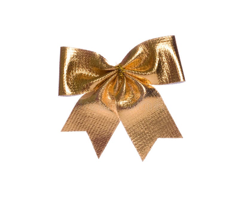 Golden bow stock image. Image of birthday, metallic, design - 11964637