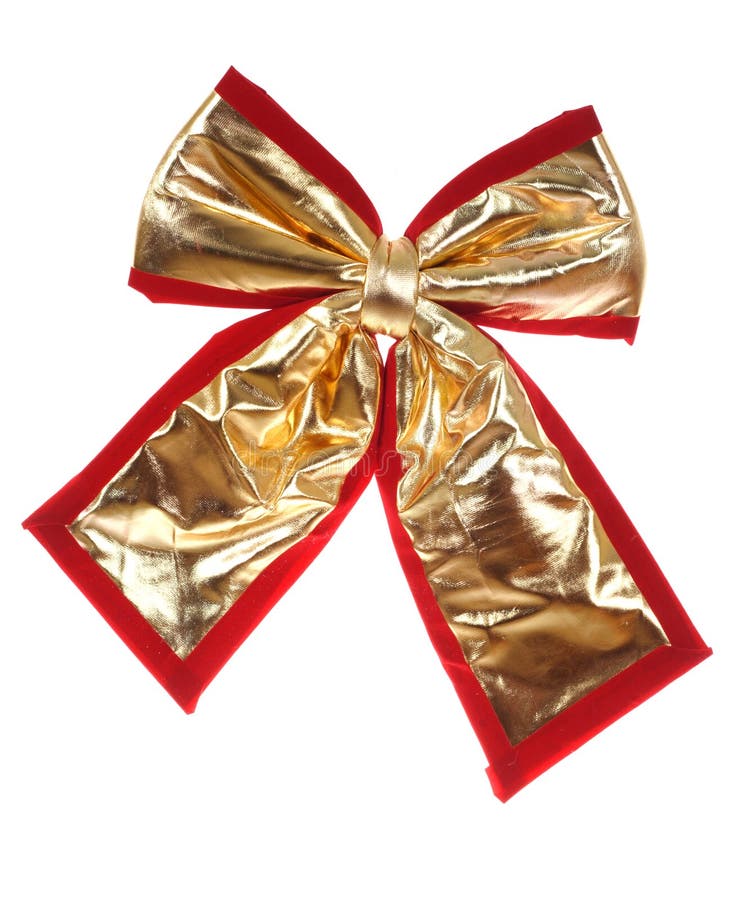Golden bow stock photo. Image of scarlet, wrapped, satin - 7109936