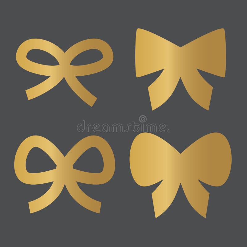 Golden bow set stock vector. Illustration of isolated - 166839110