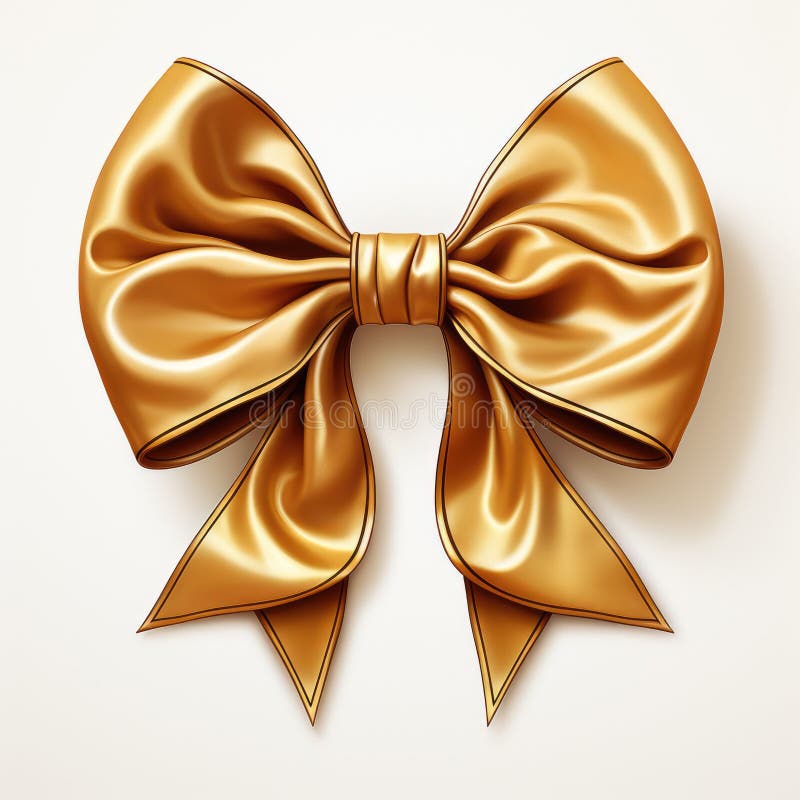 A Golden Bow on a White Background. Stock Illustration - Illustration ...