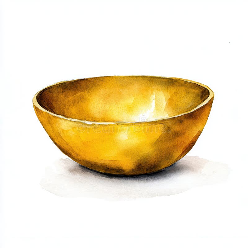 Golden Bowl with Smooth Surface, Symbolizing Wealth and Prosperity ...