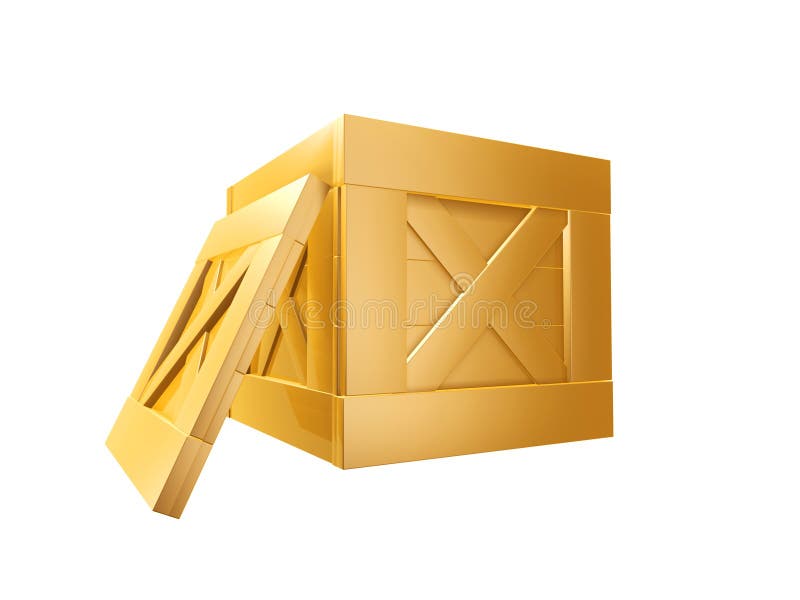 Golden box stock illustration. Illustration of background - 41754361