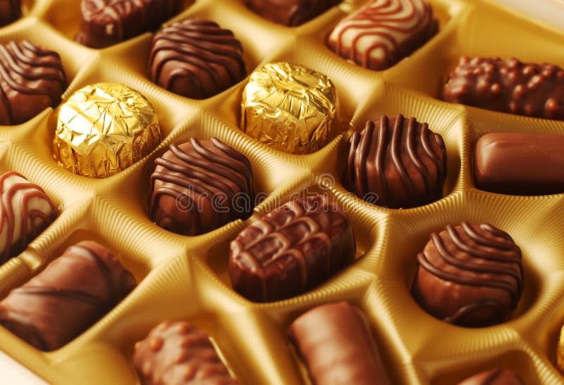 A Box with Praline Chocolates Stock Image - Image of sweetener, praline ...