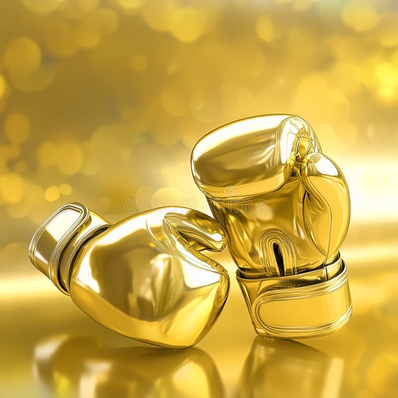 Golden boxing gloves stock illustration. Illustration of protection ...