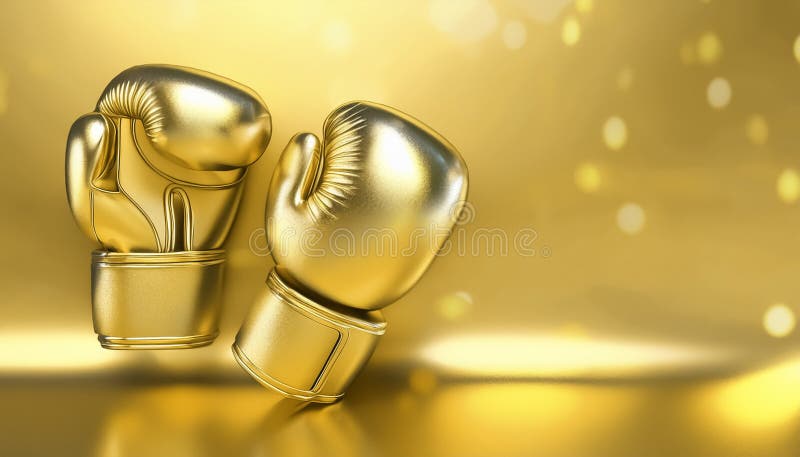 Golden boxing gloves stock illustration. Illustration of precious ...