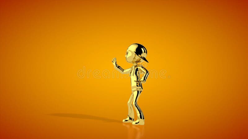 Golden Boy Dancing Seamless Loop, Orange Studio Stock Footage - Video ...