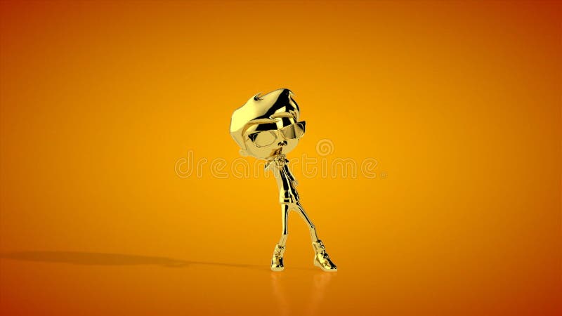 Golden Boy Doing a Joy Dance Move, Seamless Loop, Orange Studio, Luma ...