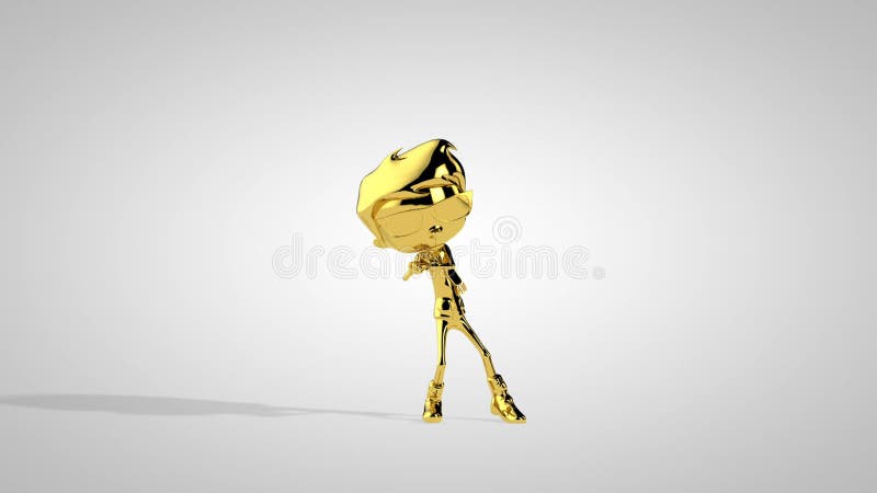 Golden Boy Doing a Joy Dance Move, Seamless Loop, White Studio Stock ...